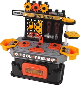 LEAN Toys Dílna – stolek pro malého kutila – nářadí, 57 dílů