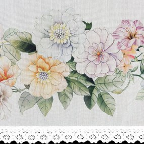 KRÁTKÁ ZÁCLONA NA PÁSCE FLOWERY 150X60 CM KVĚTY
