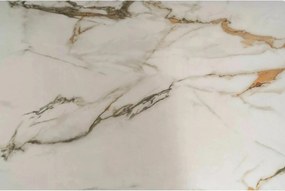 Jídelní rozkládací stůl Infinity 160/240 cm keramika bílý mramor/měděný