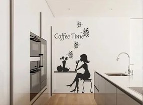Nástěnná samolepka do kuchyně Čas na šálek kávy 100 x 200 cm