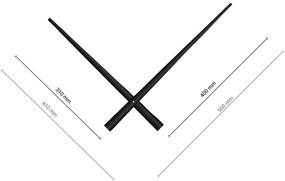 Velké černé hliníkové ručičky na hodiny 310 mm | 400 mm