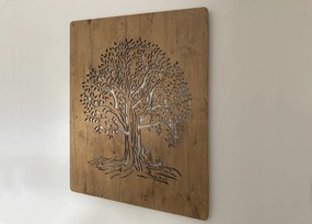 Li-Go "Lípa" obrazové svítidlo s baterií 70x85cm varianta: ovládání na obraze bez dálkového ovladače, provedení: dub světlý