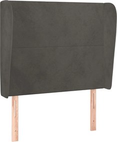 Čelo postele typu ušák tmavě šedé 103x23x118/128 cm samet 3117719