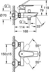Grohe BauEdge - Vanová baterie chrom