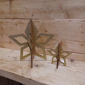Vánoční ozdoba zlatá hvězda, 3D, 30 cm