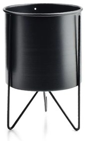 Černý květinový stojan Swen Cylindre 23 cm