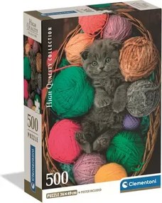 CLEMENTONI Puzzle Chlupaté koťátko / 500 dílků / 36 x 49 cm / od 14 le