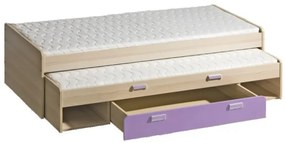 Dětská postel s přistýlkou a úložným prostorem LORENTO L16 Dolmar 86/55,5/203,5 Barva: jasan coimbra/zelená