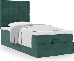 Osmanský rám postele s matracemi tmavě šedá 80x200cm samet 3313580