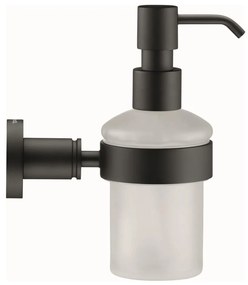 Duravit 99164600 - Nástěnný dávkovač mýdla D-CODE 390 ml mléčné sklo/matná černá 0099164600