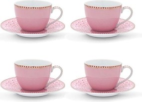 Pip Studio Floral Espresso šálek s podšálkem růžový 120ml