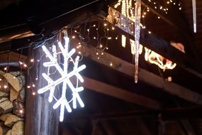 Easy Fix venkovní LED rampouchy světelné, 300 × 90 cm, teple bílá, 174 diod, černý kabel, IP67, prodlužovací