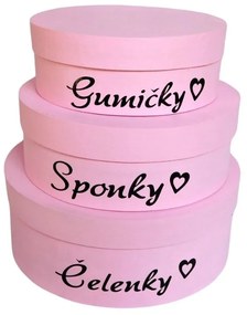 Šperkovnice na sponky, gumičky, čelenky světle růžová