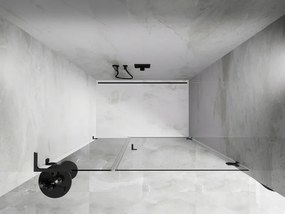 Mexen Lunar-B, L Otočné pravé sprchové dveře 130 cm, 8mm čiré sklo, grafitový profil, 832SL-130-050-95-00-P