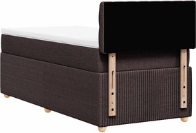 Box spring postel s matrací tmavě hnědá 90x200 cm textil 3287349