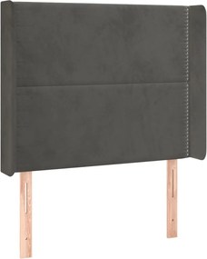 Box spring postel s matrací a LED tmavě šedá 90x190 cm samet 3139476