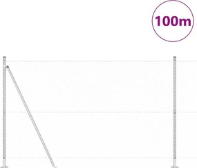 Hexagonální plot s betonovým základem 100 x 1,4 m Stříbrná 3353877