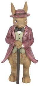 Dekorace králíka v kabátu s hůlkou - 8*8*19 cm