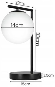 Stolní lampa 1xE27/40W/230V černá/bílá