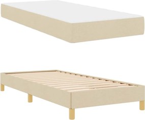 Postel s boxspringem s matrací Krémová 90 x 190 cm textil 3398533