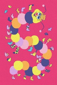 Dětský kusový koberec Agnella Funky Top Iwo Stonožka Růžový Rozměr: 240x330 cm