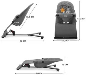 KINDERKRAFT - Dětské lehátko MIMI šedá