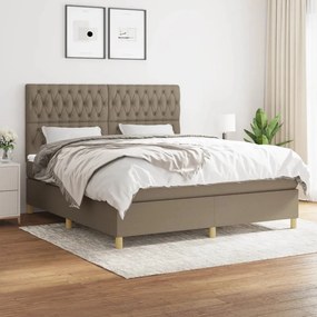 Box spring postel s matrací taupe 180x200 cm textil 3142597