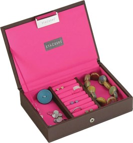 Krabička na šperky Stackers s poklicí mini čokoládovo-růžová