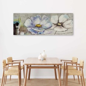 Obraz na plátně Akvarelová sada květin - 120x40 cm
