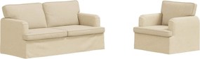 Set pohovek 2 ks Krémová textil 3407565