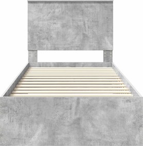 Rám postele s čelo Betonově šedá 90 x 200 cm Kompozitní dřevo 3411353