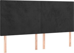 Box spring postel s matrací a LED černá 200x200 cm samet 3136025