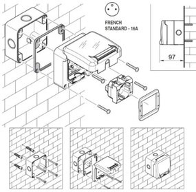 Venkovní zásuvka SCAME PROTECTA IP66 137.6411