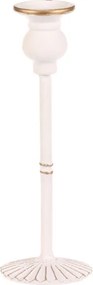 Kovový svícen 24 cm bílý FUP542
