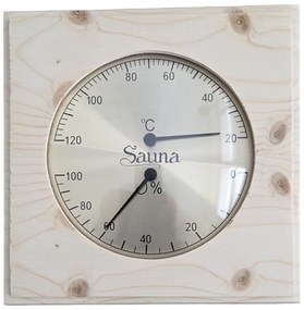 Sawo teploměr a vlhkoměr do sauny čtverec smrk