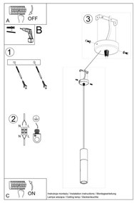 Sollux SL.0647 - Lustr na lanku BORGIO 1xGU10/40W/230V beton/kov bílá