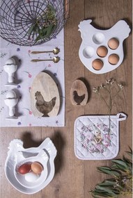 Bílá keramická mísa v designu slepice Campagne - 23*26*7 cm