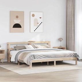 Rám postele s čelem 200 x 200 cm masivní borové dřevo 3306055