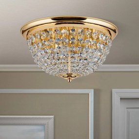 Stropní svítidlo Plafond, zlaté/průhledné, Ø 47 cm