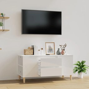 TV skříňka bílá vysoký lesk 102 x 44,5 x 50 cm kompozitní dřevo - Default Title