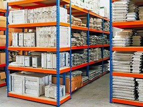 Fistar Regál 1800x1200x600 mm PROFESIONÁLNÍ, lakovaný 4-policový, nosnost 1600 kg - MODRO-ORANŽOVÝ