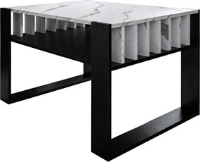 Velaco Konferenční kávový stolek TAB 4 70, imitace bílého mramoru/černá