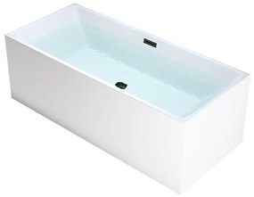 BPS-koupelny Volně stojící akrylátová vana HYD-SAN507A 150x75 bílá, odtokový komplet černý