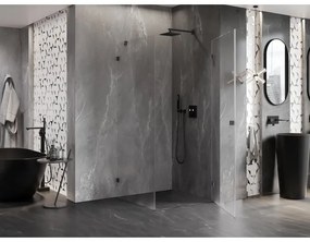 Mexen Lunar-B L výklopný sprchový kout pravý 80 x 80 cm, čiré sklo, broušený grafit, 832L-080-080-66-00-P