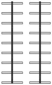 vidaXL Marketos Nástěnný stojan na víno na 18 lahví 2 ks černý železo