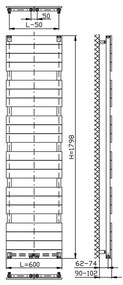 Aqualine BONDI otopné těleso 600x1798 mm, bílá - DC450T