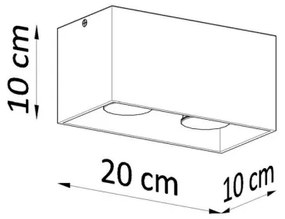 Nástěnné svítidlo SOLLUX Quad maxi GU10 2x40W bez zdroje SL.0382 šedá