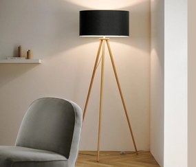 Tchibo - Dřevěná stojací lampa »Trojnožka« - barva: černá