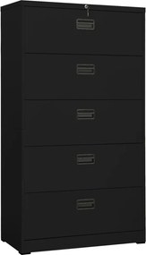 vidaXL Kancelářská skříň 90 x 46 x 164 cm ocel [336299] Barva: Černá