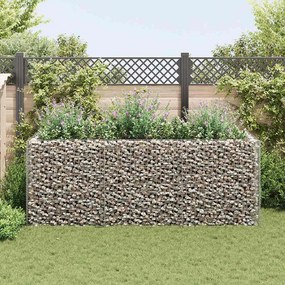 Gabionový vyvýšený záhon ocel 270 x 90 x 100 cm 142554